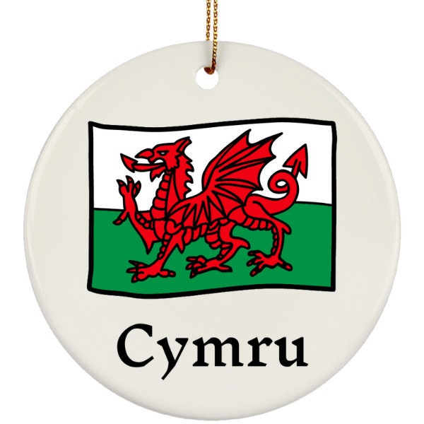 Welsh Ornament, Welsh Flag Gift, Cymru Welsh Flag Ornament, Gift for ...