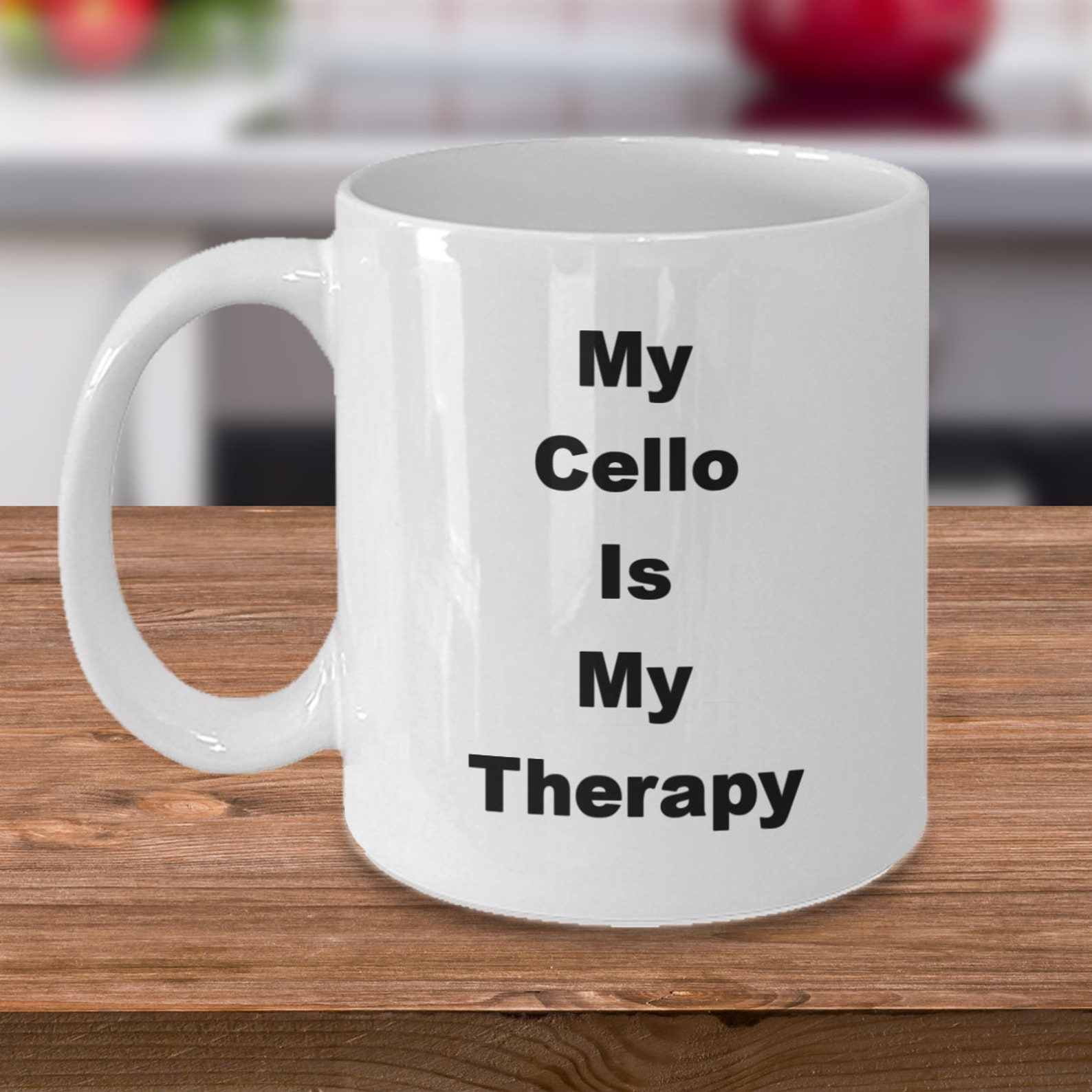 Cello Mug, Gift for Cello Player, My Cello is My Therapy Mug Coffee Cup ...