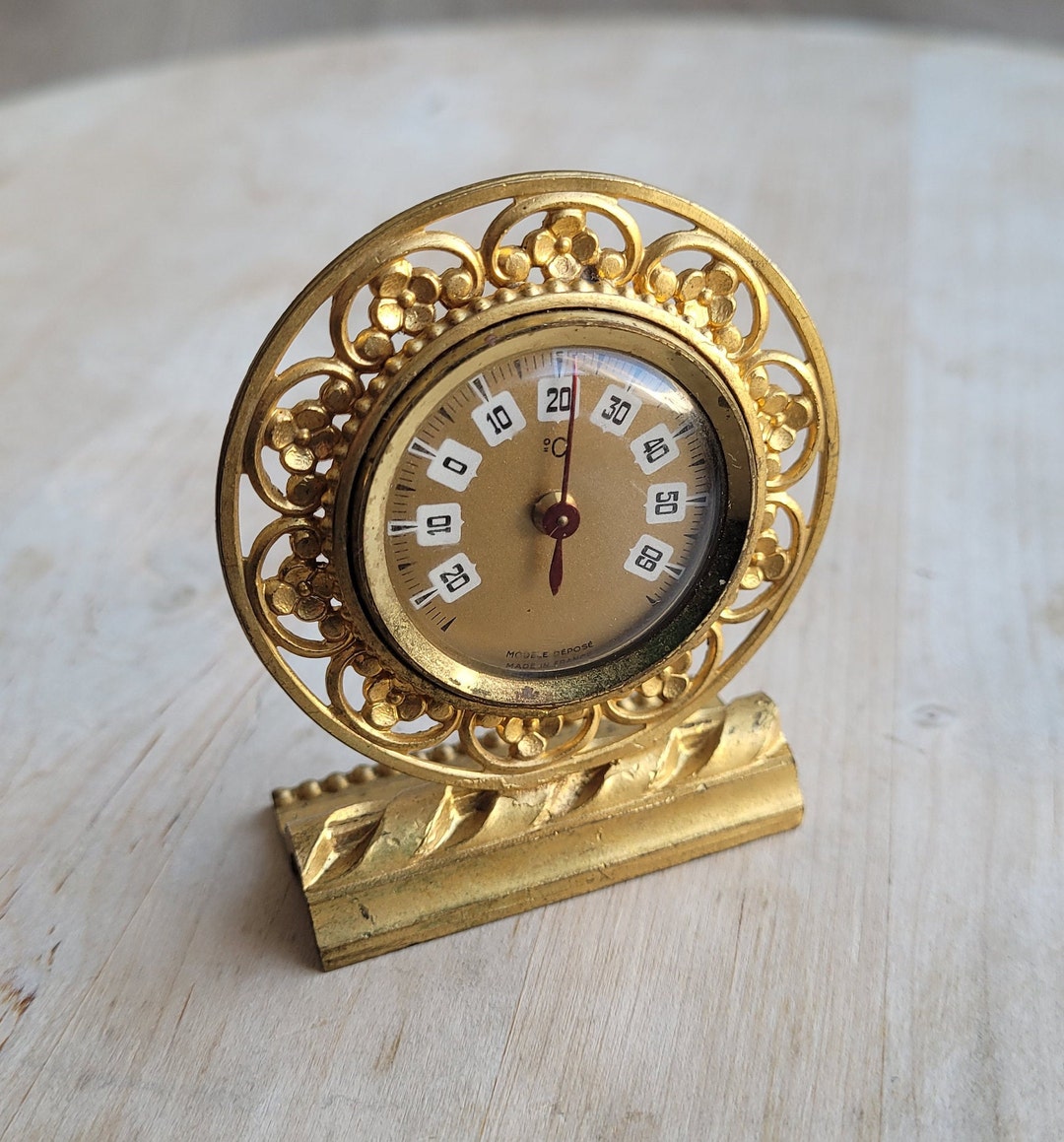 Art Nouveau French Desk Thermometer Vintage Gold Tone Small - Etsy