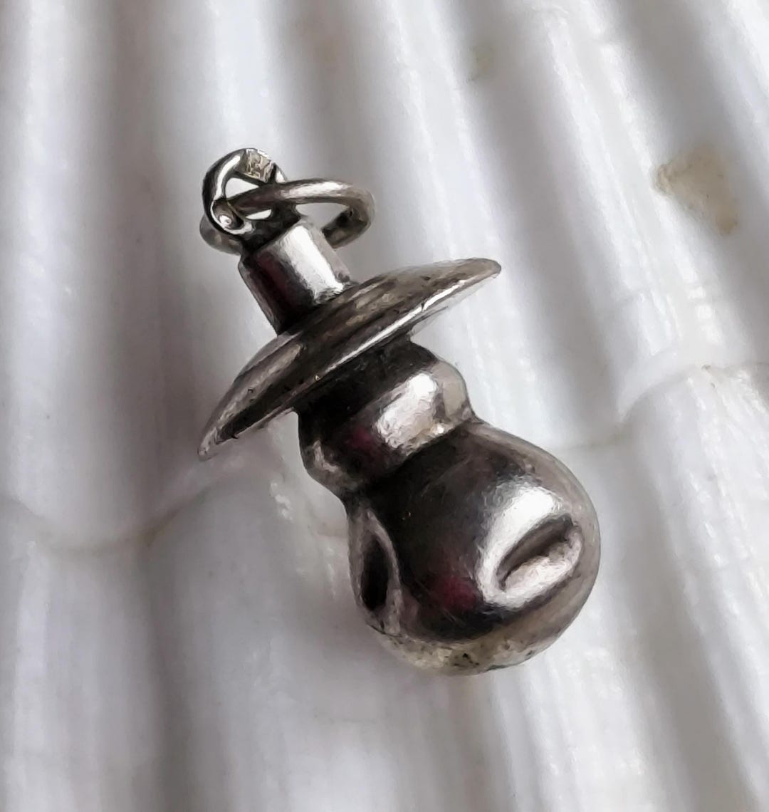 Small Sterling Silver Binky Pacifier Pendant, Vintage Miniature 925 ...
