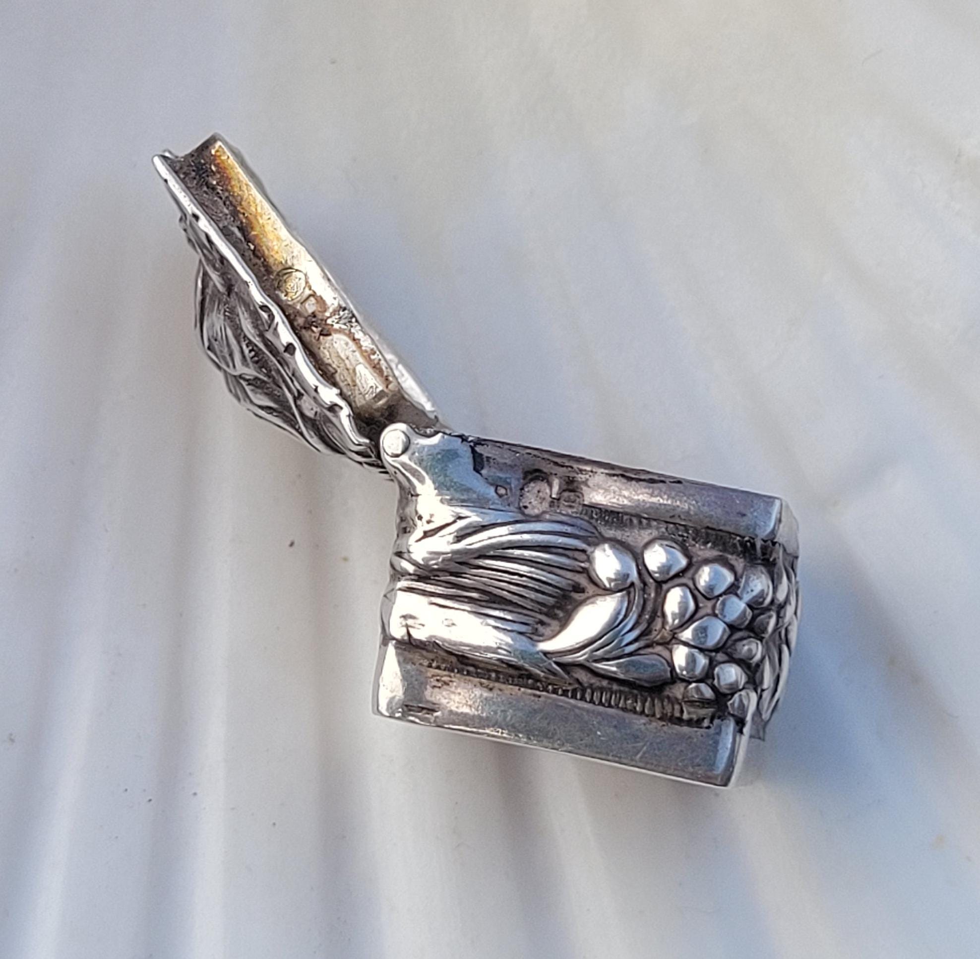 Art Nouveau Sterling Silver Rose Pill Box: Vintage Floral Medicine Case ...