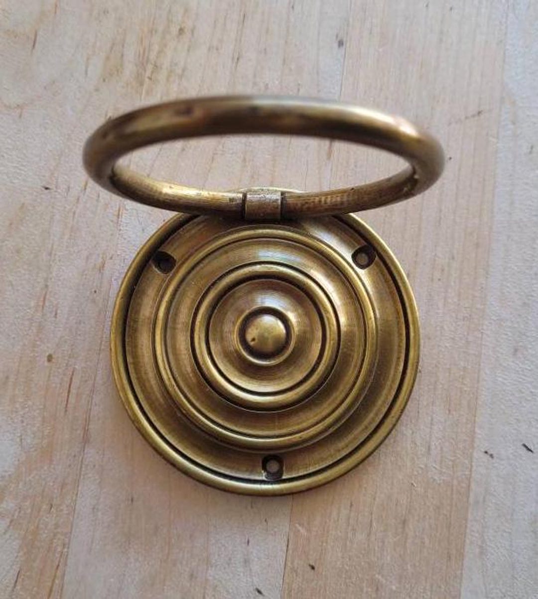 70s Brass Drawer Handle ,vintage Round Bronze Pull Drawer, Brass Home ...