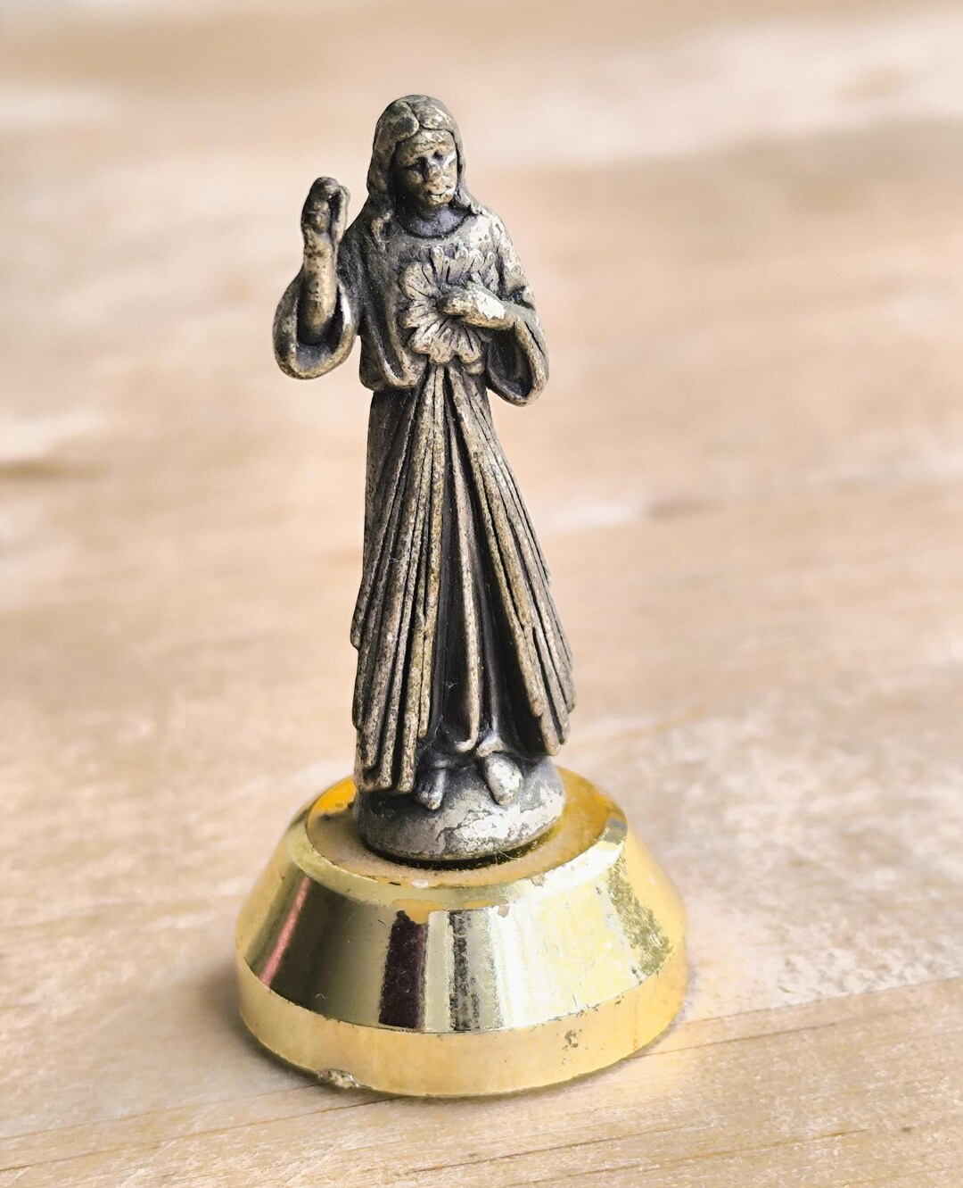 Divine Mercy Mini Statue, Vintage Italian Jesus Christ Merciful ...