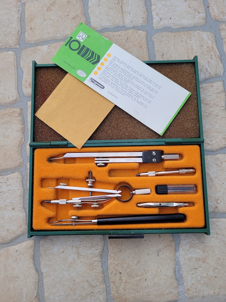 Vintage KIN Drawing Compass Set: Collectible Drafting Tools ...