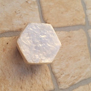Shell Hexagon Pill Box, Vintage Handmade Small Trinket Holder, Pearl ...