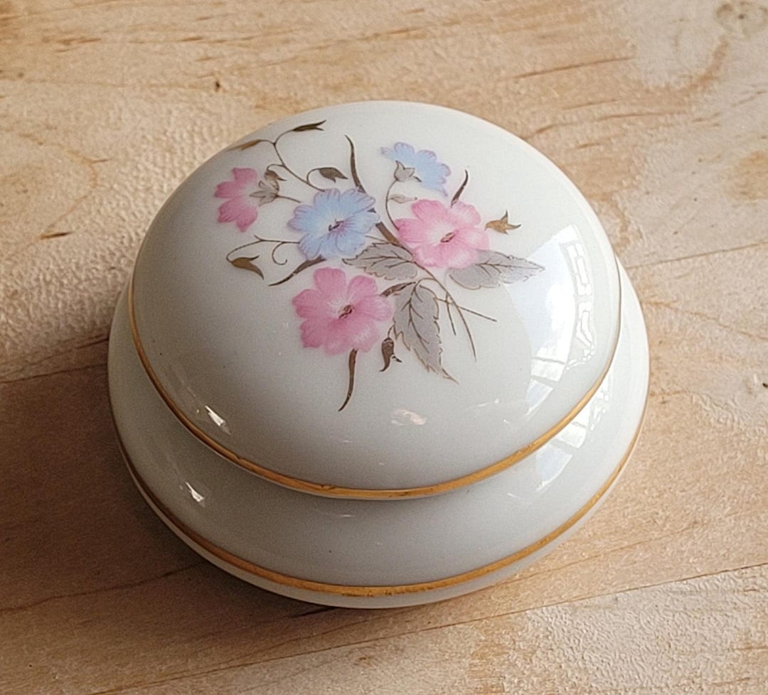 Limoges Floral Trinket Box, Vintage Hand Painted Limoges Pill Box ...