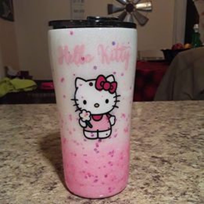Hello Kitty Glitter Tumbler | Etsy