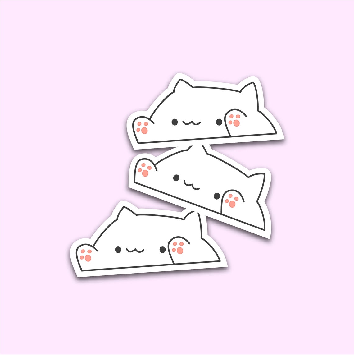 Bongo Cat Glossy Sticker Bongo Cat Sticker Cute Cat | Etsy