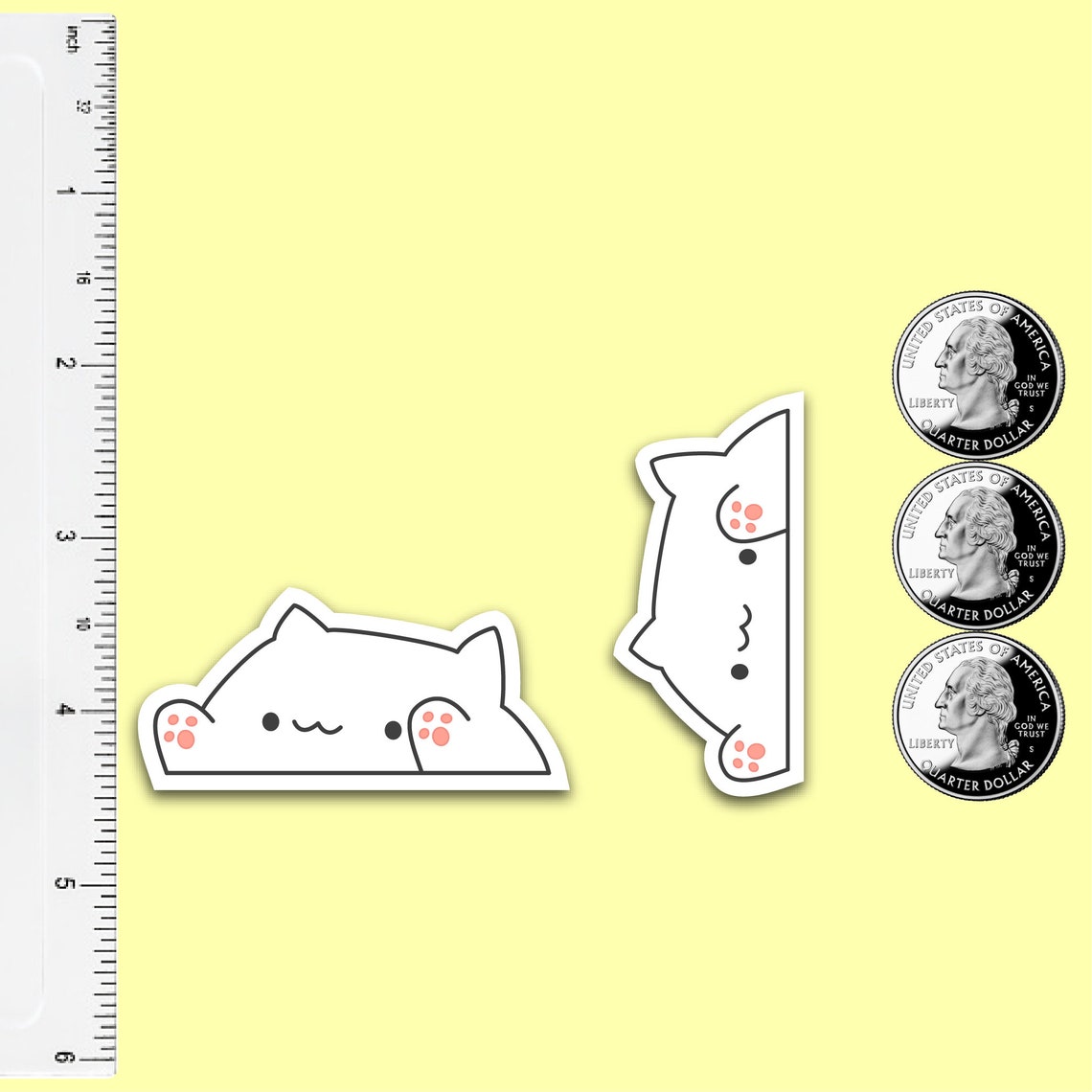 Bongo Cat Glossy Sticker Bongo Cat Sticker Cute Cat | Etsy