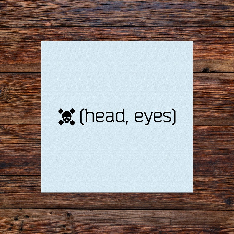 Tarkov Head Eyes Decal, Tarkov Head Eyes Sticker, Tarkov Car Decal - Etsy