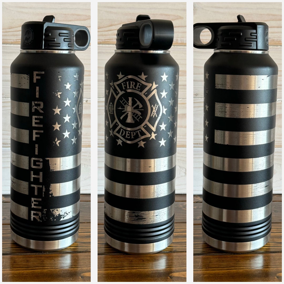 Firefighter Tumbler, Fire Rescue Gift, Insulated Waterbottle, 40oz ...