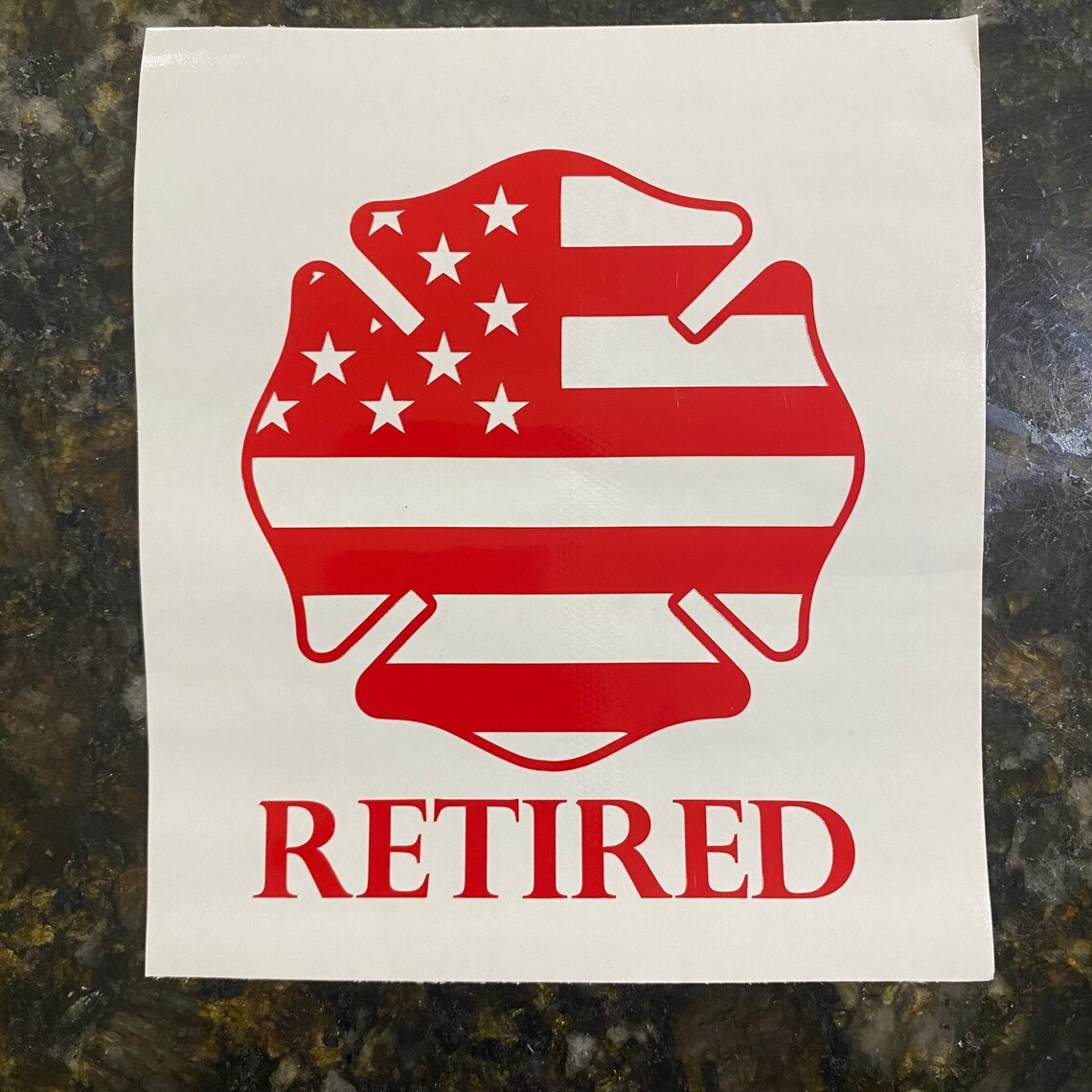 Retired Firefighter Decal Vinyl Sticker Maltese Cross Flag - Etsy