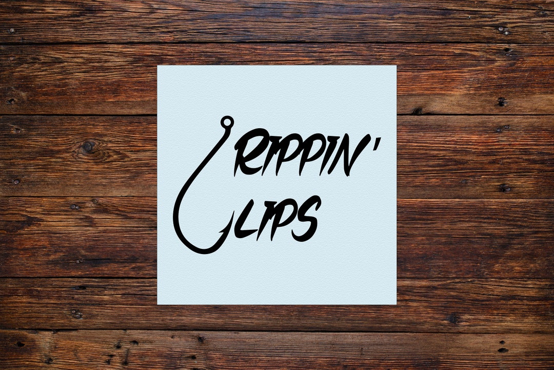 Rippin' Lips, Funny Fishing Decal Sticker - Etsy