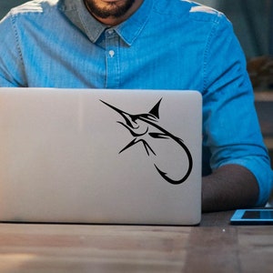 Marlin Fishing Vinyl Decal Sticker, Marlin Hook Sticker, Blue Marlin ...