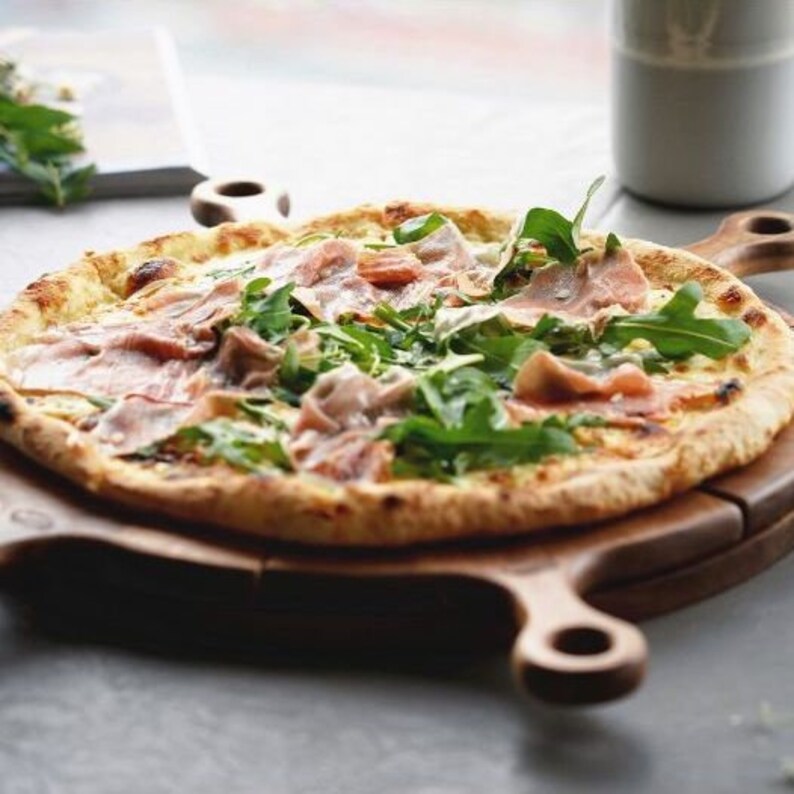 Black Walnut Wooden Pizza Plate Combo Wooden Cutting Board - Etsy