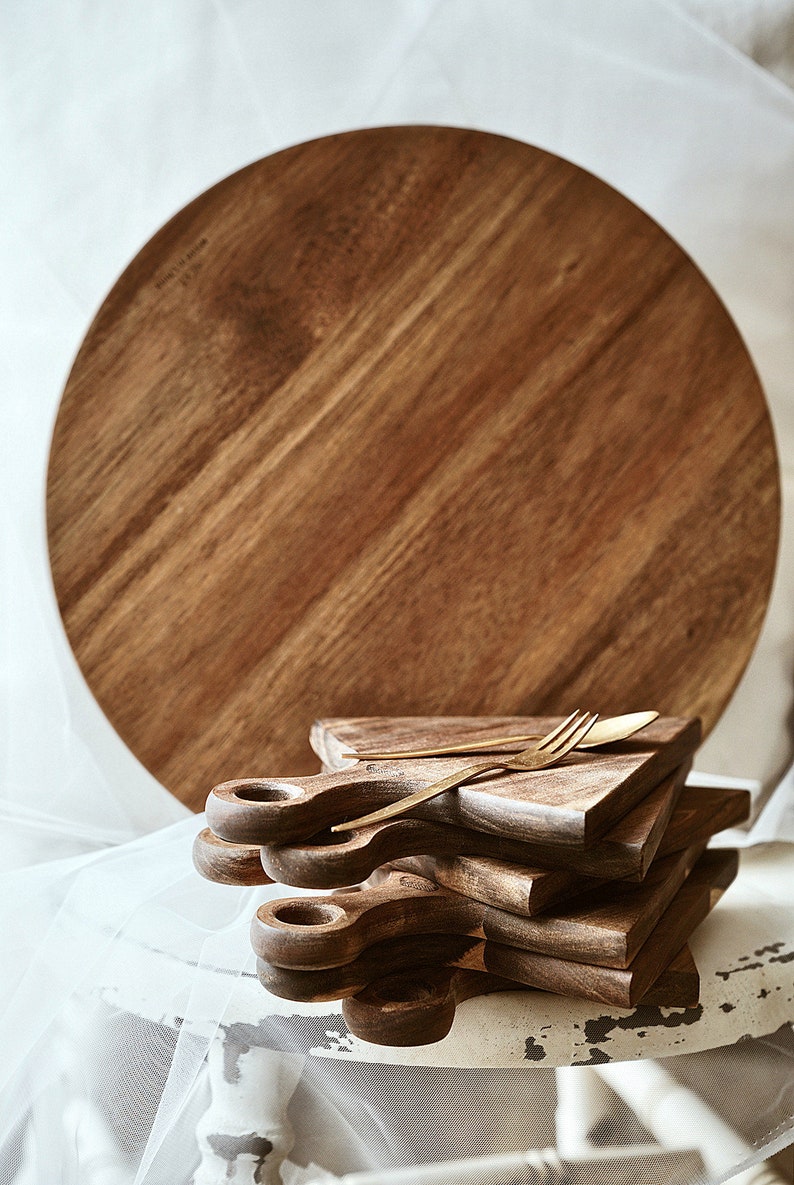 Black Walnut Wooden Pizza Plate Combo Wooden Cutting Board - Etsy