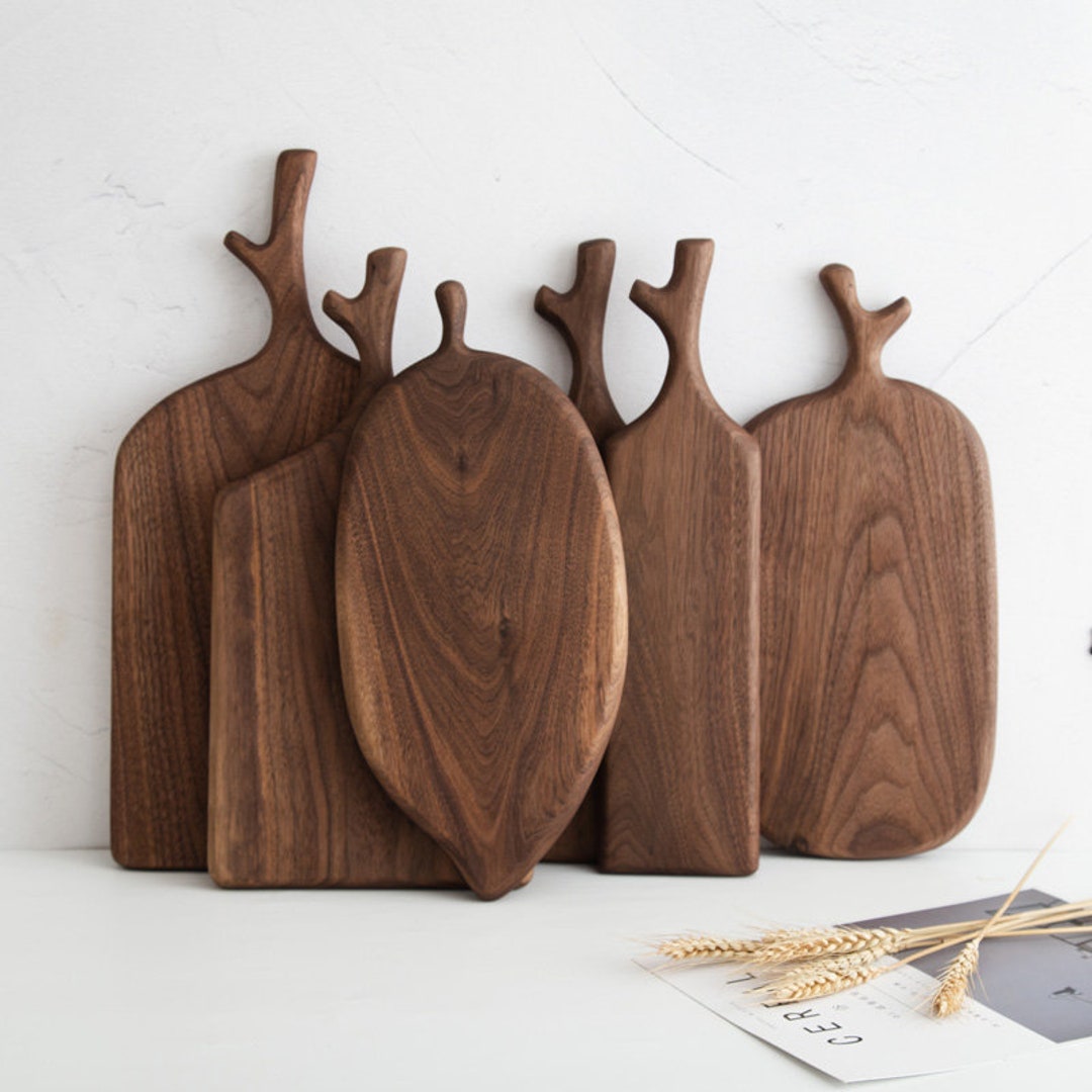 Leaf Shaped Wooden Cutting Board Black Walnut Cutting Board - Etsy UK