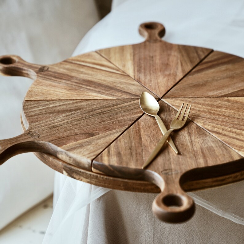 Black Walnut Wooden Pizza Plate Combo Wooden Cutting Board - Etsy