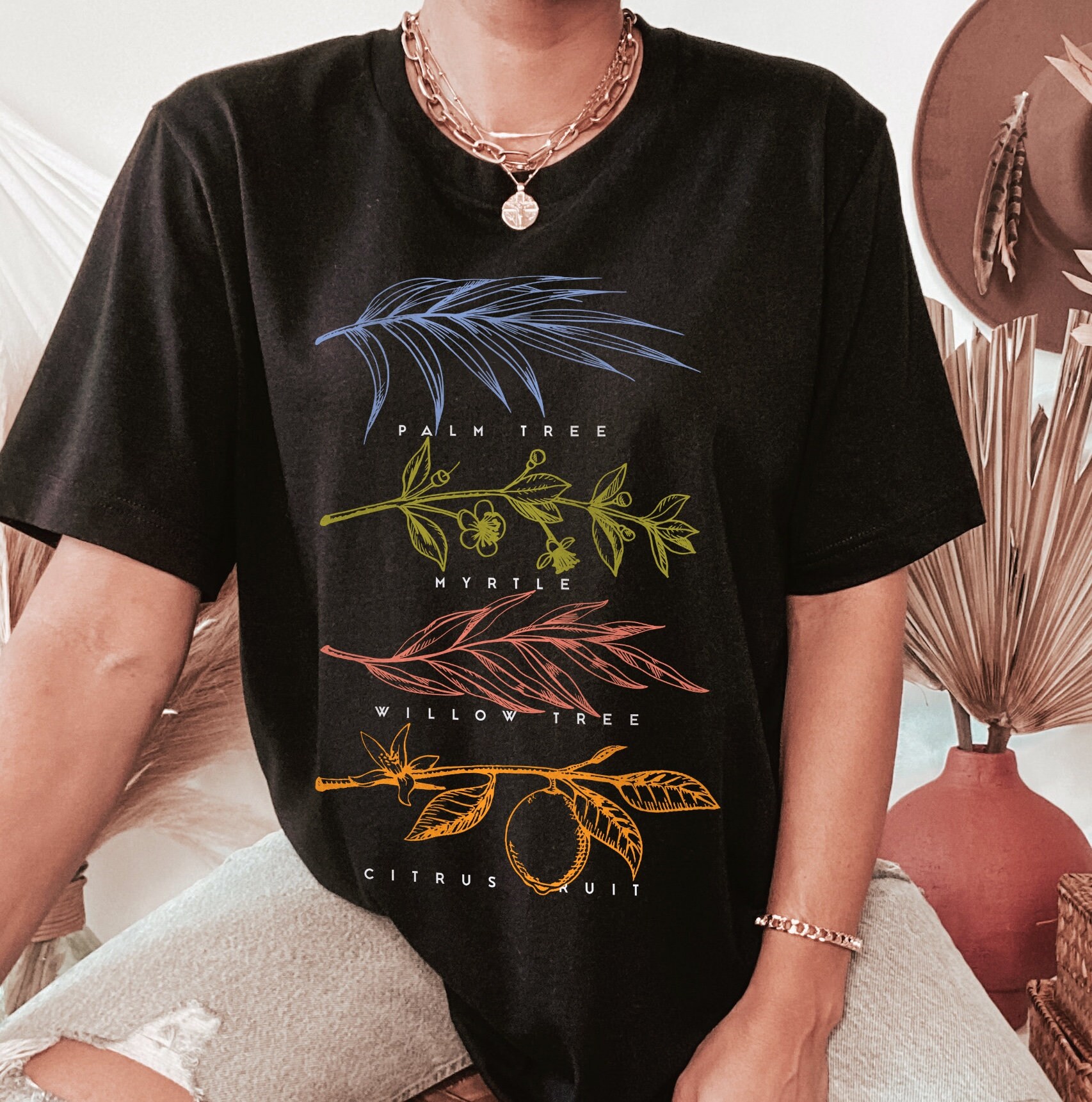 Sukkot Shirt Palm Willow Myrtle Tree Citrus Shirt Hebrew Shirt ...