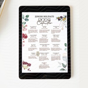 Jewish Holidays 2024 Calendar 2024 Rosh Hashanah New Year 5784 Jewish ...