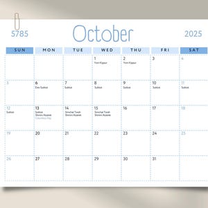 Jewish Calendar 2025 Digital Calendar Rosh Hashanah New Year 5785 ...