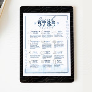 Jewish Calendar 5785 Jewish Poster 2024 2025 Rosh Hashanah New Year ...