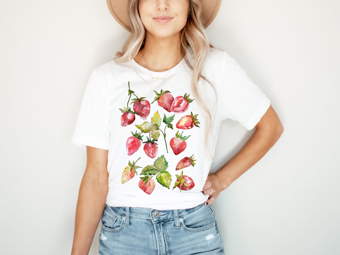 Cottagecore Strawberry Shirt, Goblincore, Dark Academia, Mori Girl ...