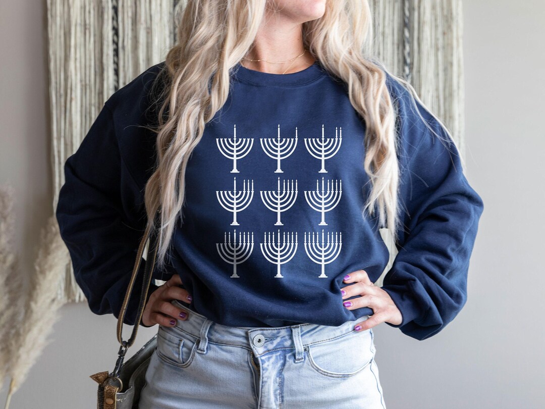Menorah Sweatshirt Hanukkah Shirt Hannukah Shirt Hanukkah Gifts Happy ...