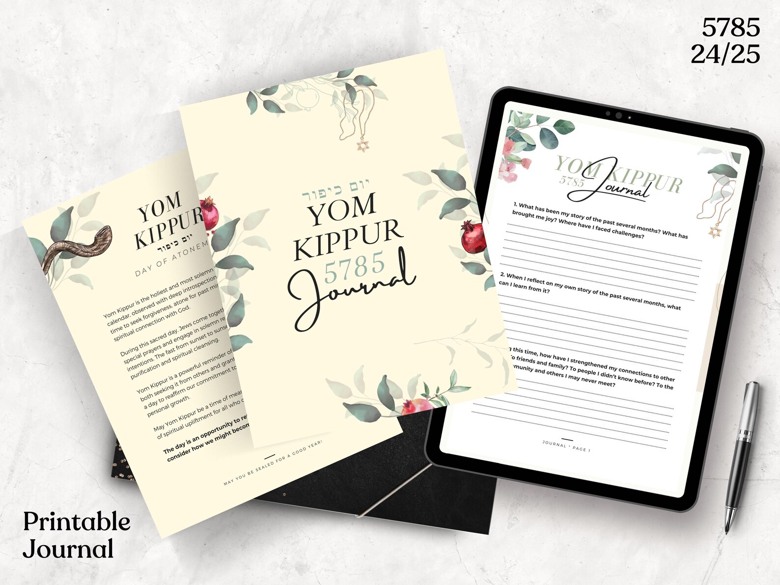 Yom Kippur Journal 5785 Jewish Year 2024 2025 Yom Kippur Study Rosh ...