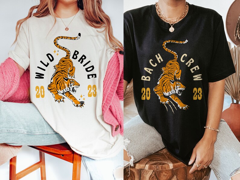 Wild Tiger Bride Bachelorette Party Shirts Leopard Bridal Party T ...