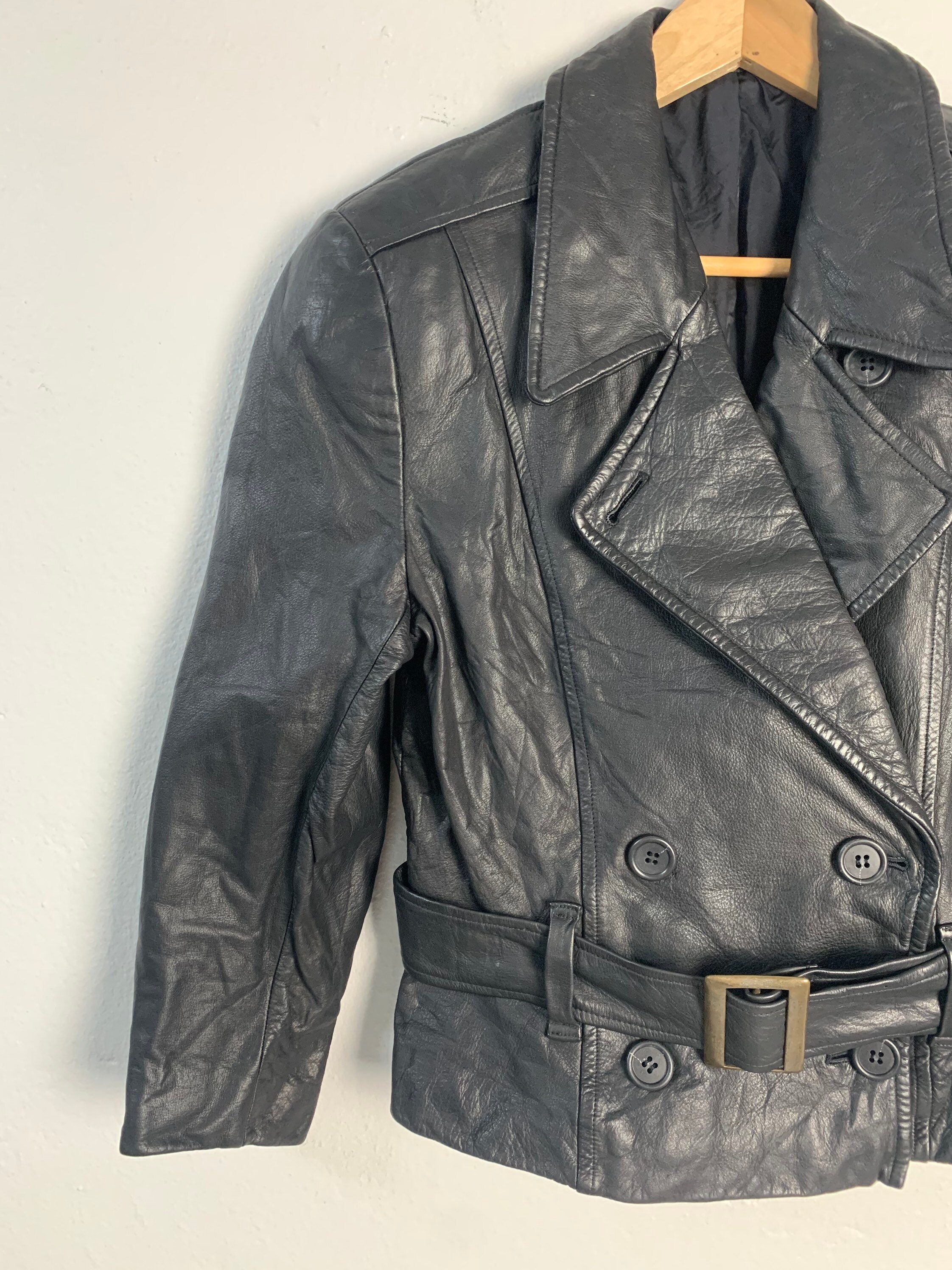Loch Lomond Double Colar Leather Jacket - Etsy