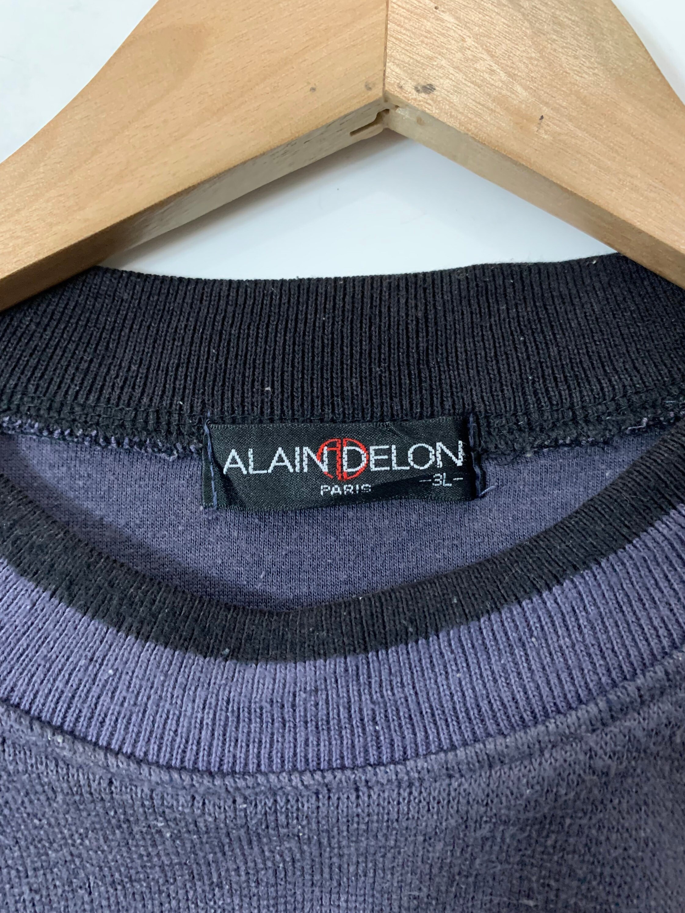 Alain Delon Big Logo Color Block Sweatshirt - Etsy