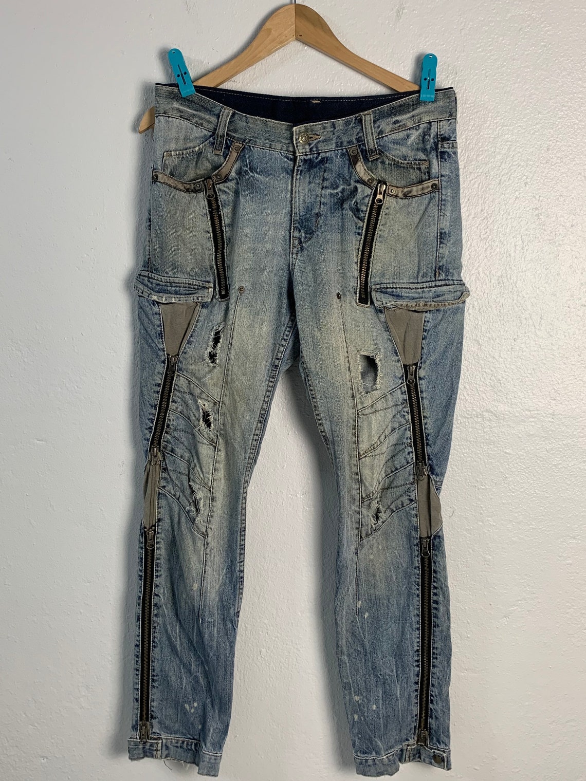 PPFM Punk Style Denim Jeans - Etsy