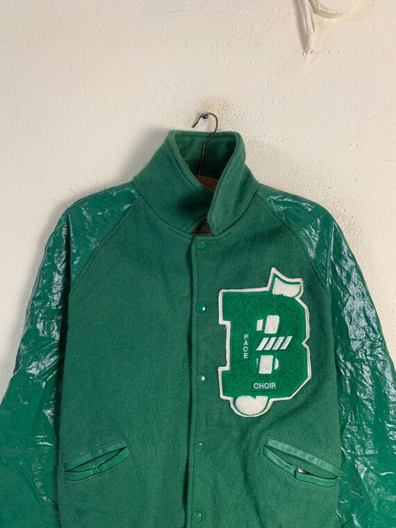 Vintage Trophy Leather Varsity Jacket - Gem