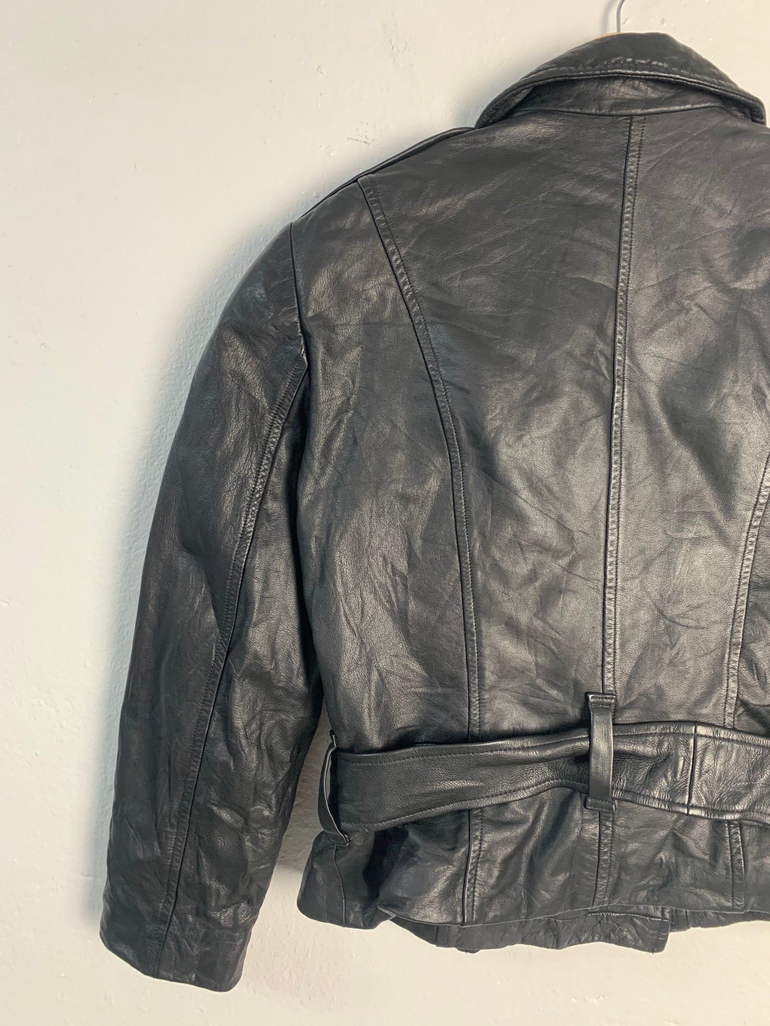 Loch Lomond Double Colar Leather Jacket - Etsy