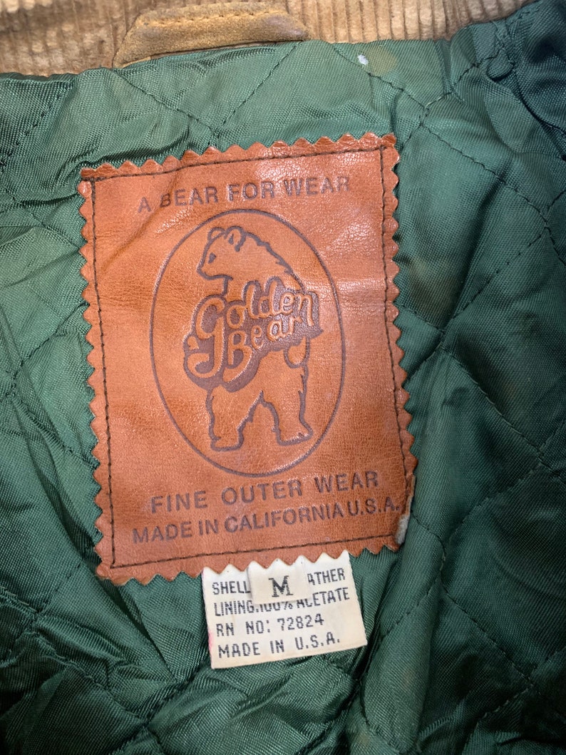 Vintage Golden Bear Leather Jacket - Etsy