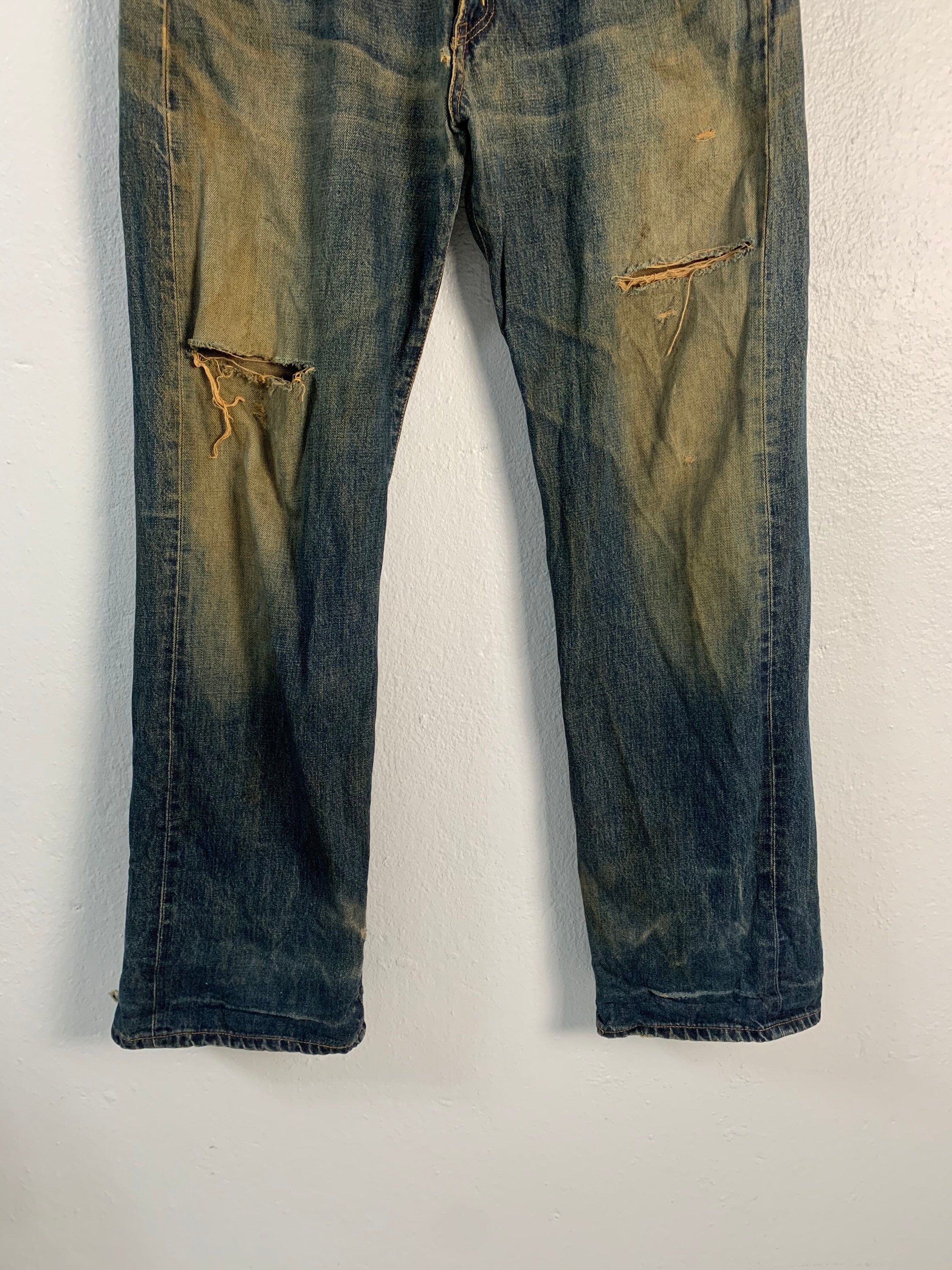 Vintage Edwin Selvedge Distressed Jeans - Etsy