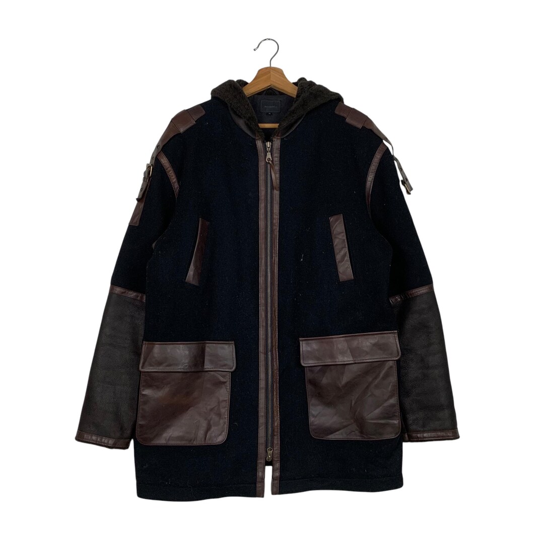 Japanese Brand Acoustic Wool Leather Jacket - Etsy