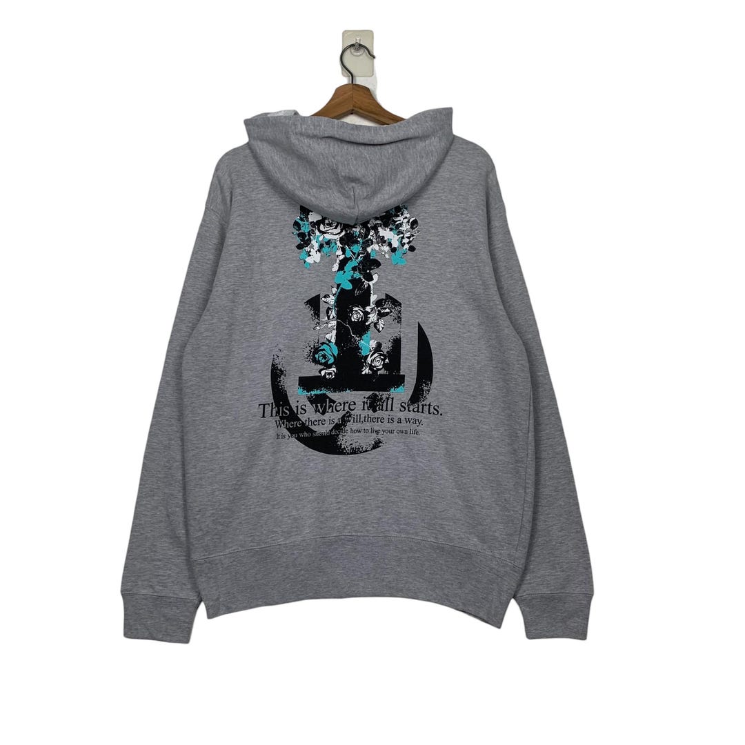 Japanese Brand Poem Pullover Hoodie - Etsy