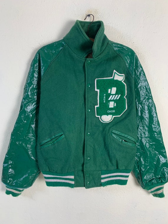 Vintage Trophy Leather Varsity Jacket - Gem