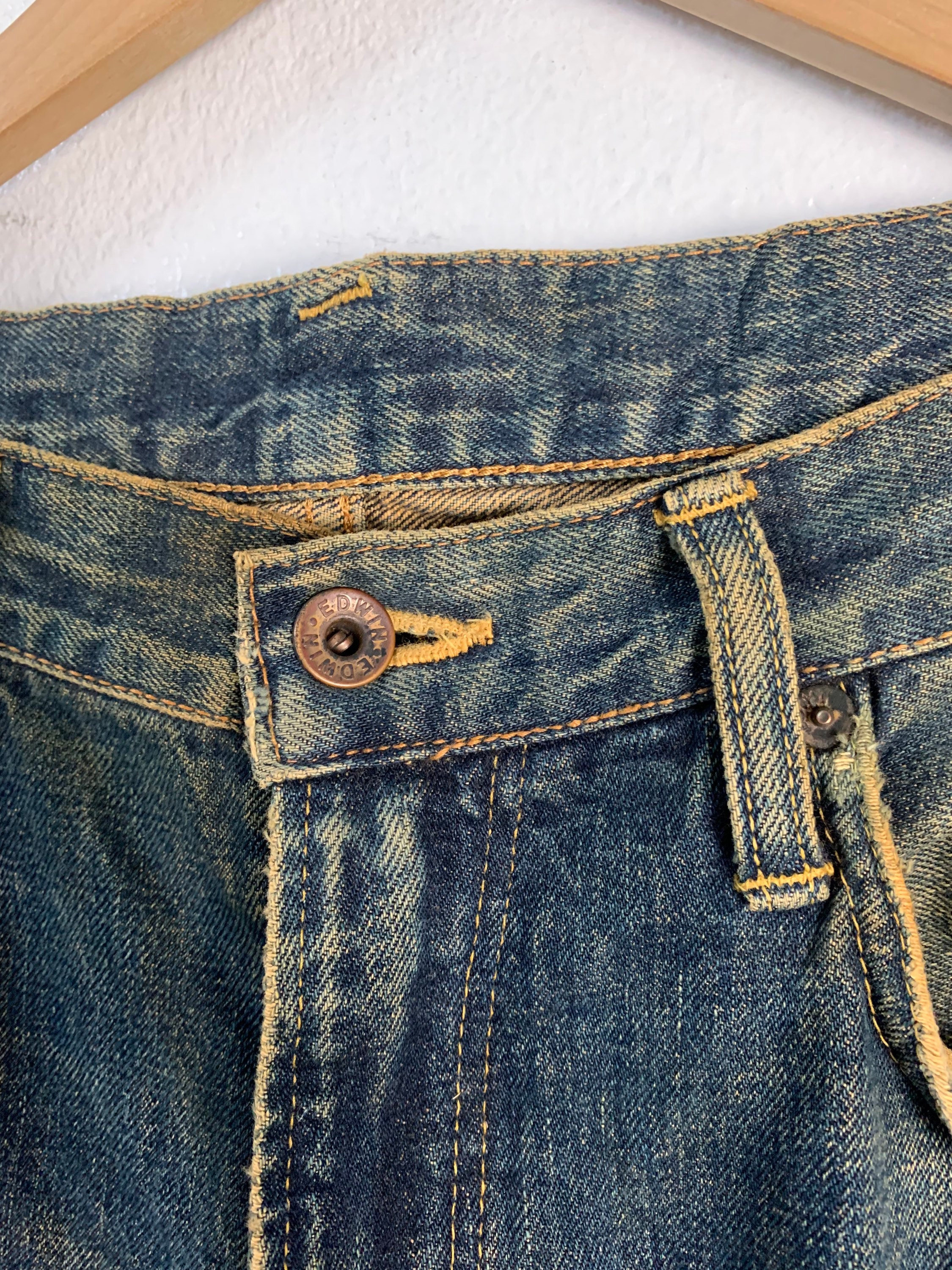 Vintage Edwin Selvedge Distressed Jeans - Etsy