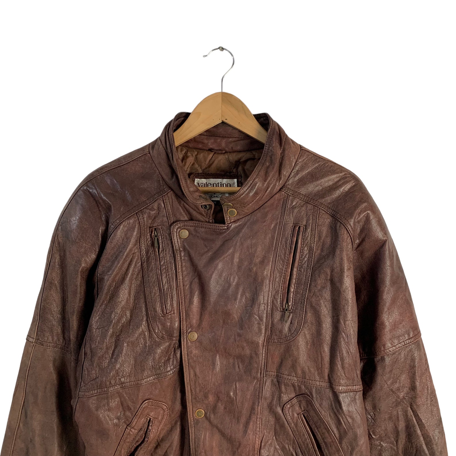 Vintage Valentino Uomo Leather Jacket - Etsy