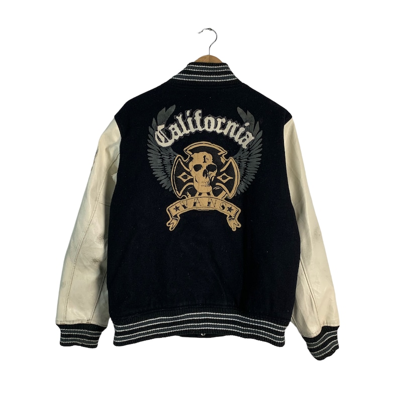 Vans Punk Skull Varsity Jacket - Etsy
