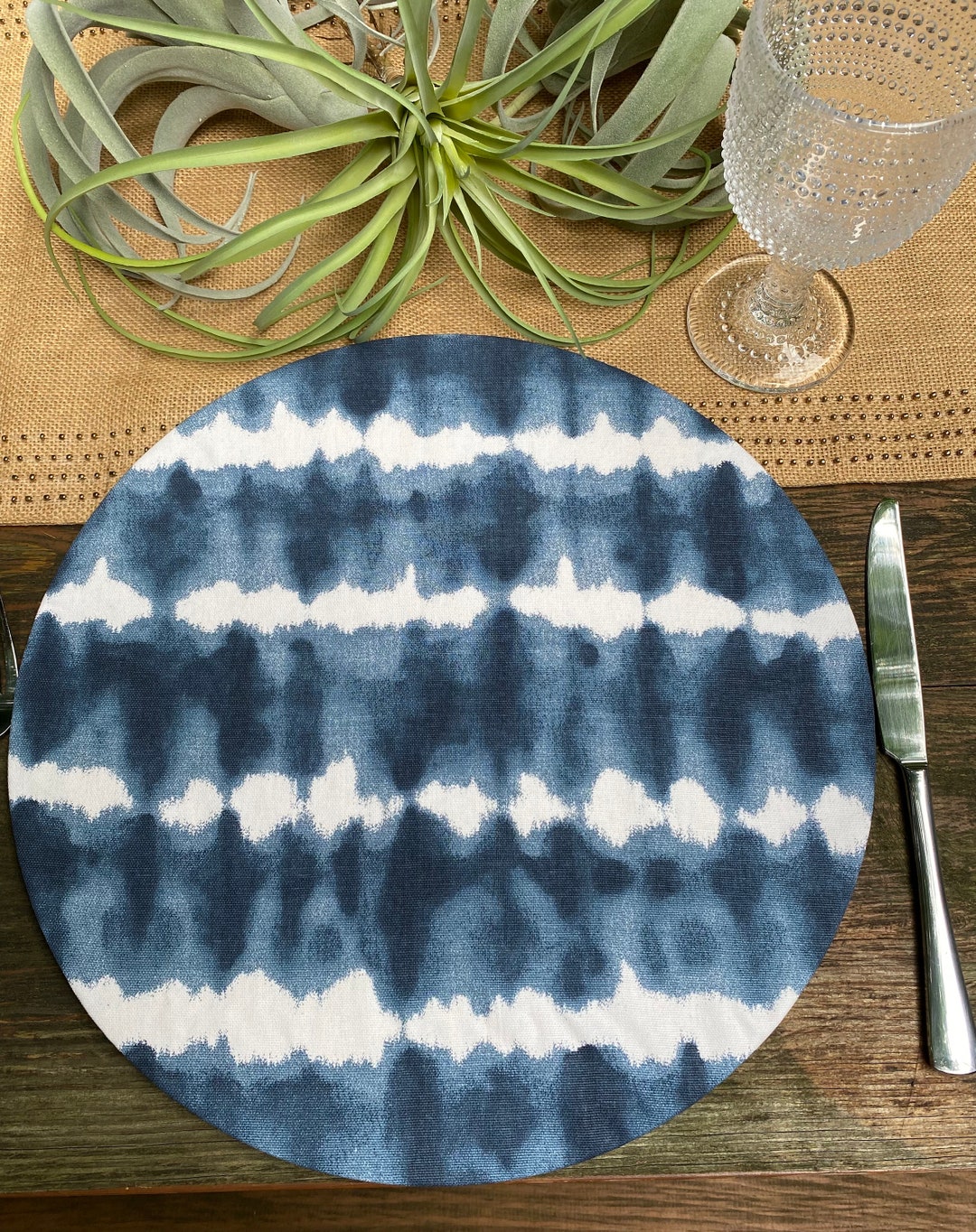 Blue Shadow Charger Plate Covers set of 4 Covers for Sousplat Reusable ...