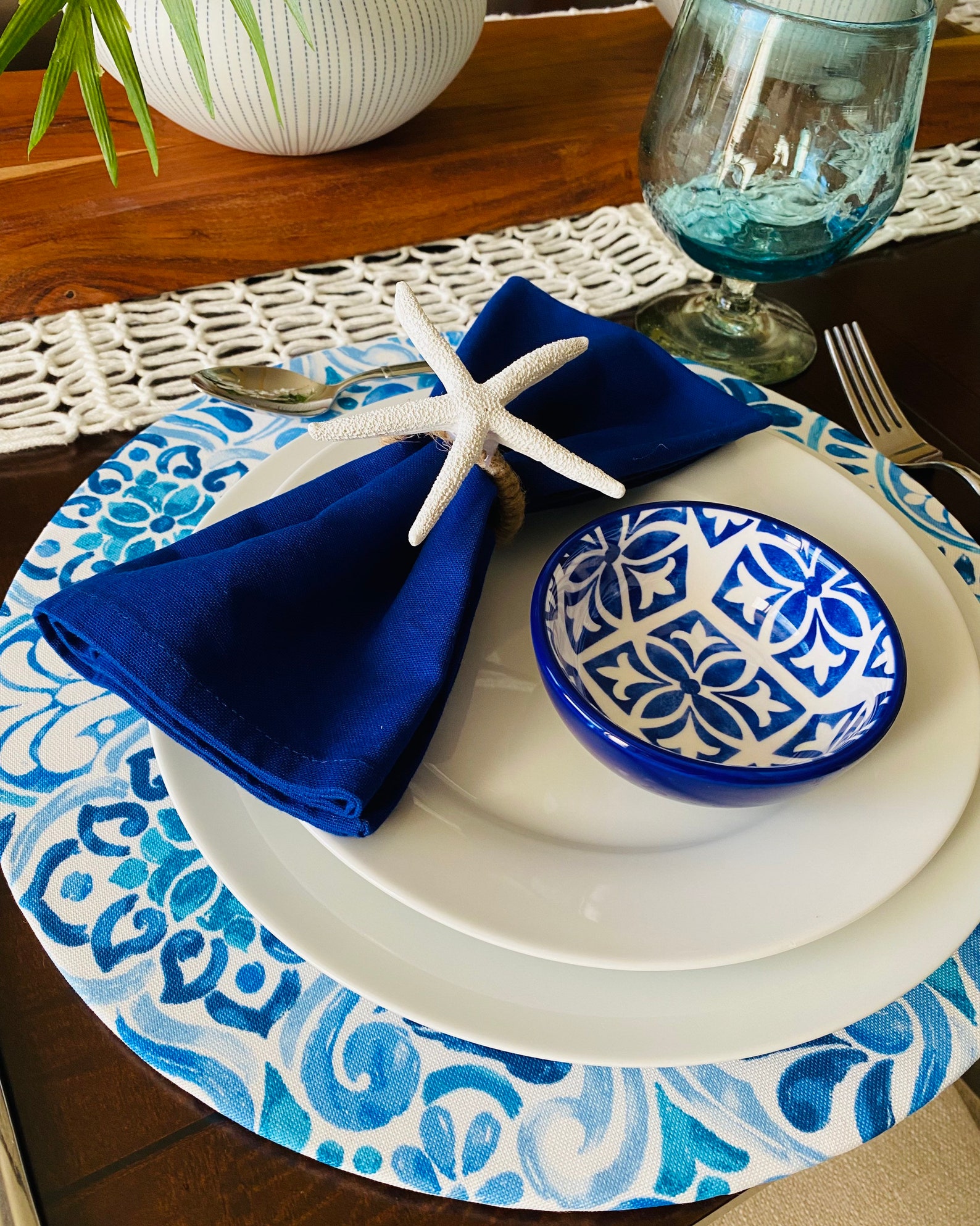 Blue Tiles Charger Plate Covers (set of 4) Covers for Sousplat ...