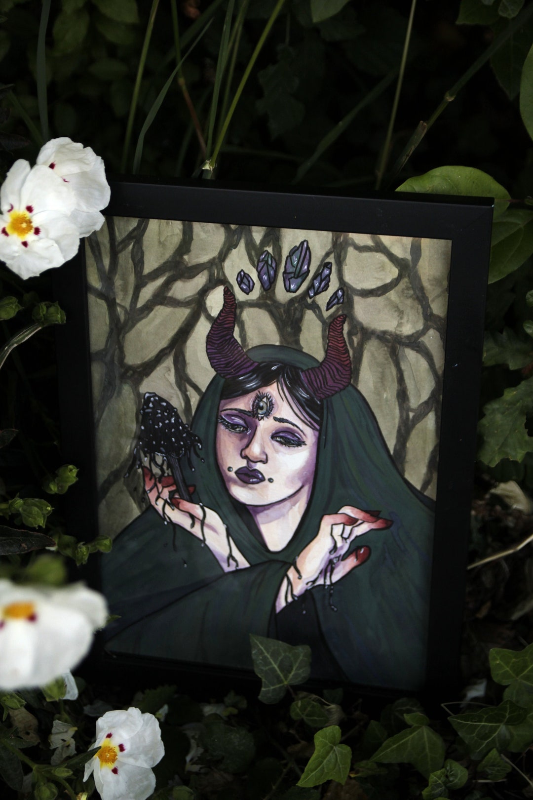 Original Illustration "forest Witch" - Fantasy Art, Sylvan, Forest ...