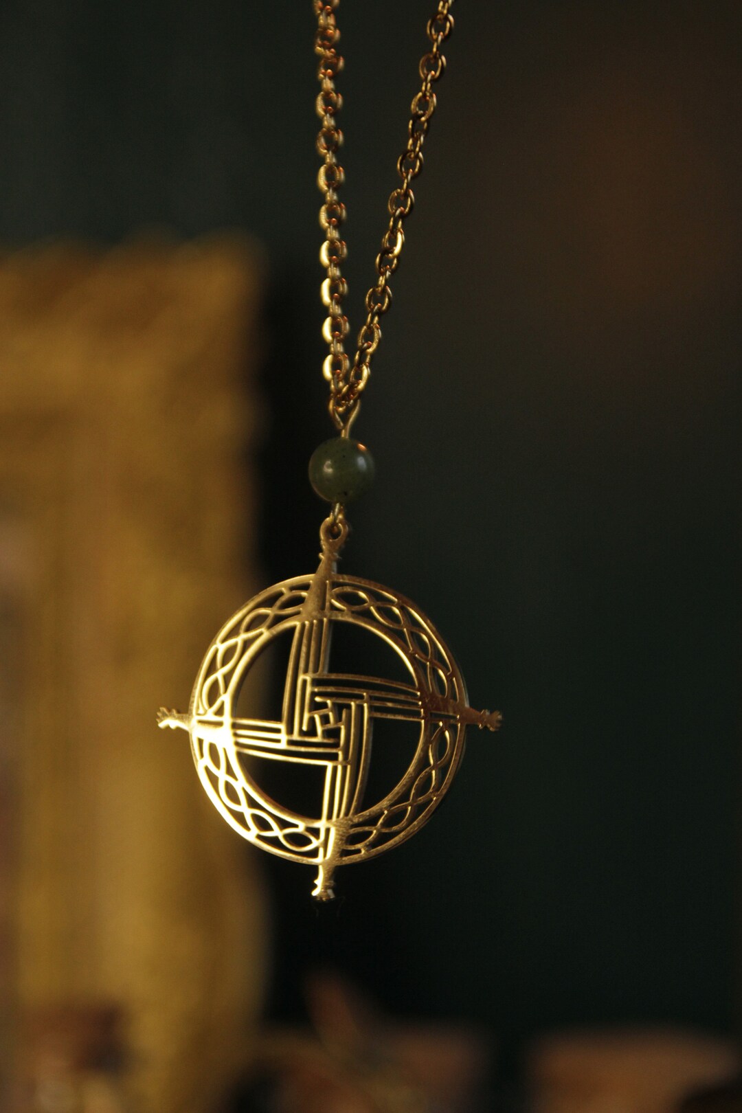 "brighid" Gold or Silver Necklace and Nephrite Jade Stone Pearl ...