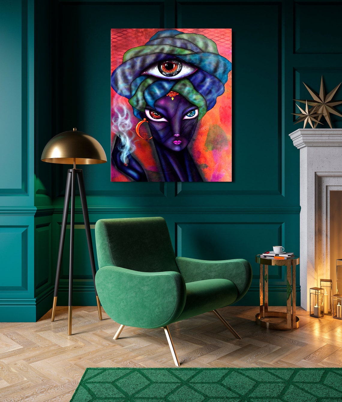 African Canvas Art African Abstract Third Eye Art | Etsy