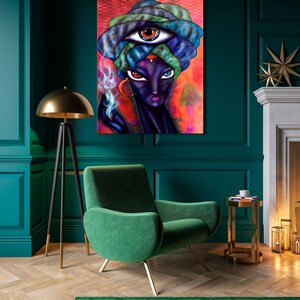 African Canvas Art African Abstract Third Eye Art - Etsy