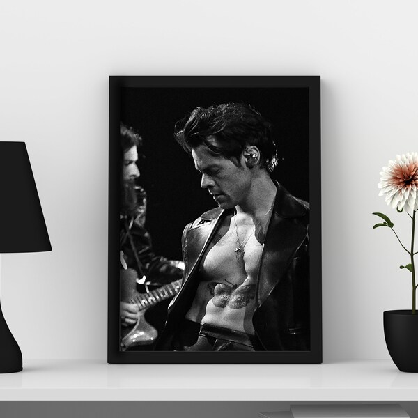 Black and White Poster Harry Styles - Etsy